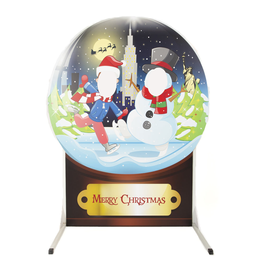 Skating Snow Globe Christmas Face in the Hole Board – Photo Cutouts UK